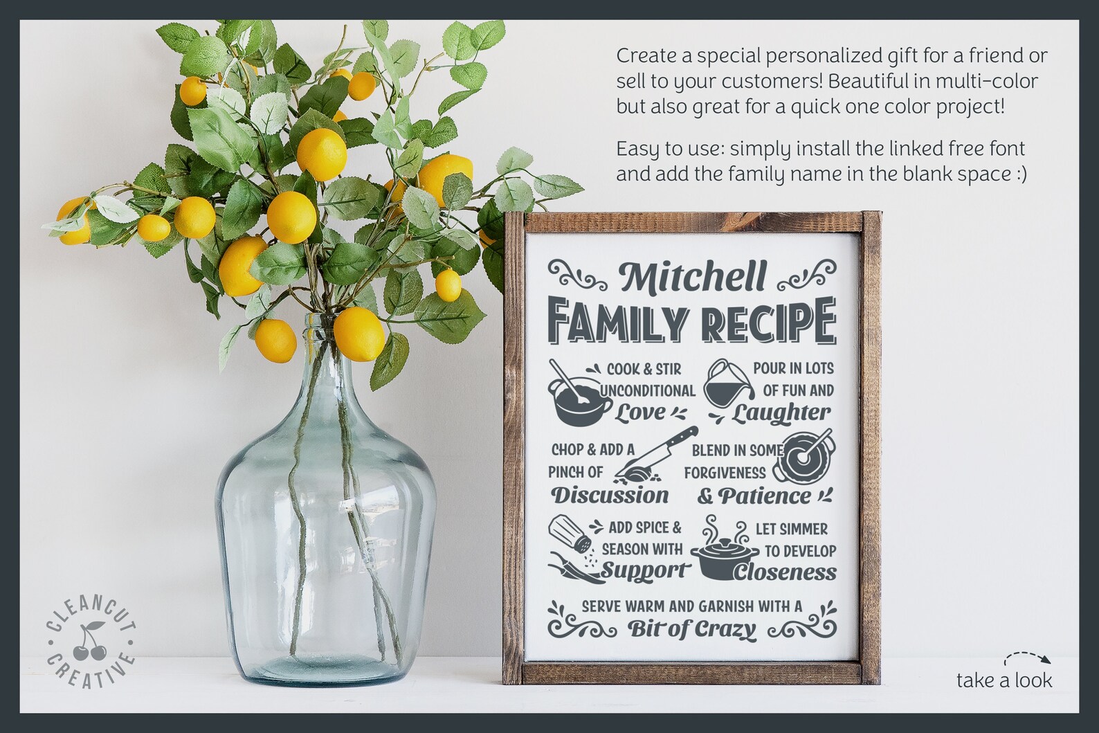 Our Family Recipe SVG Personalized Family Kitchen Sign SVG - Etsy
