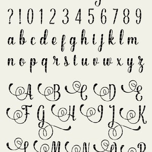 Full Alphabet SVG Fonts Cutfile - Fancy Script Cricut Font DXF EPS ...