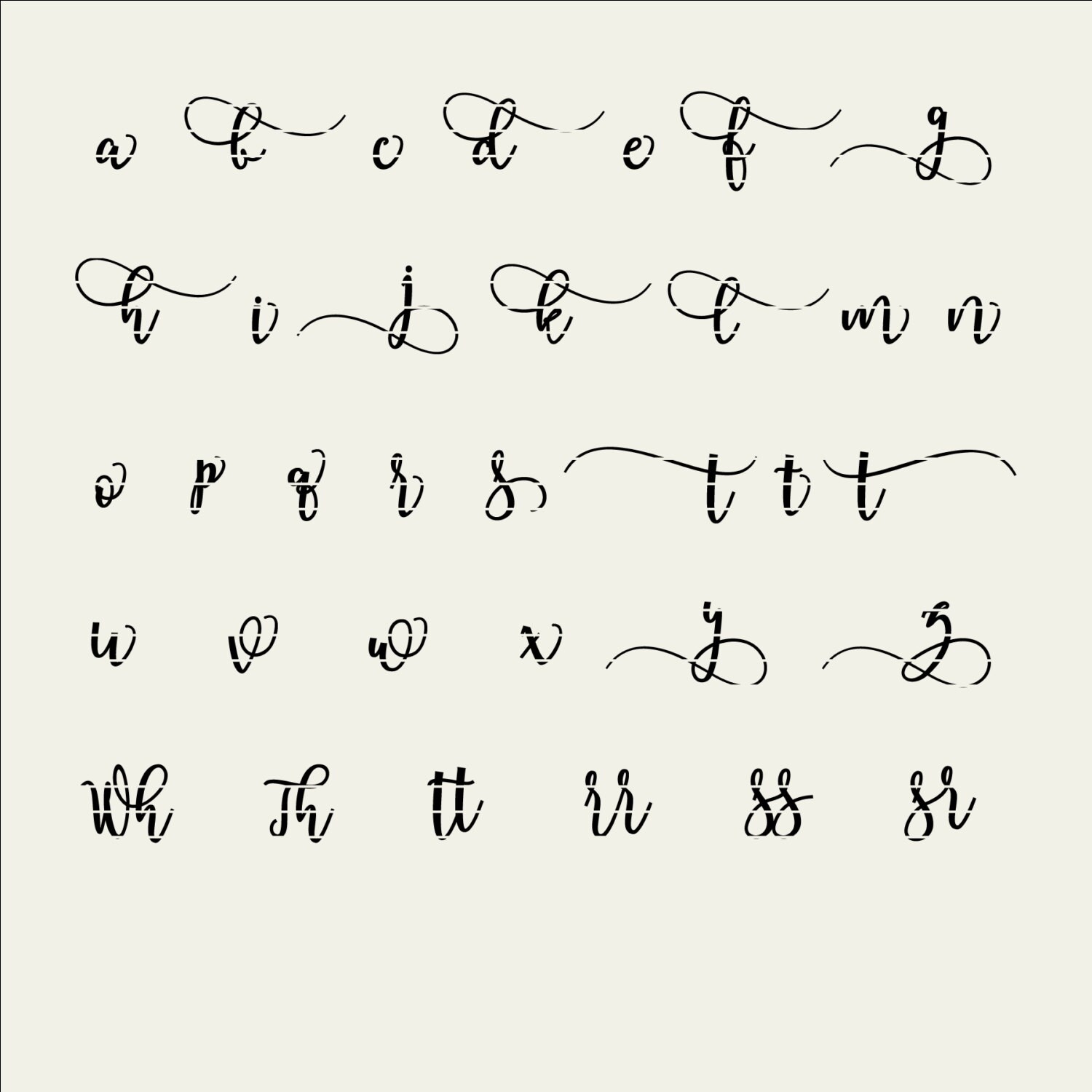 Cricut Font Cutfile Alphabet SVG Calligraphy Font Svg Swash - Etsy