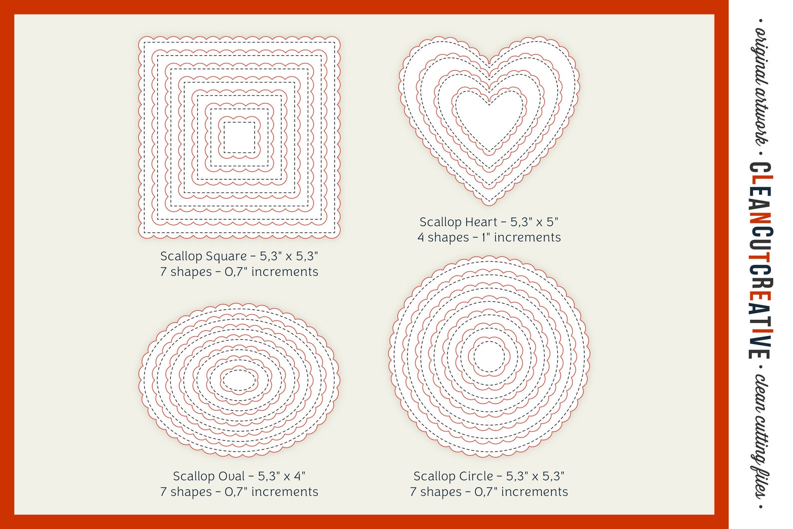 Stitched Nesting Shapes SVG | Card Making Paper Crafts | Single Line ...