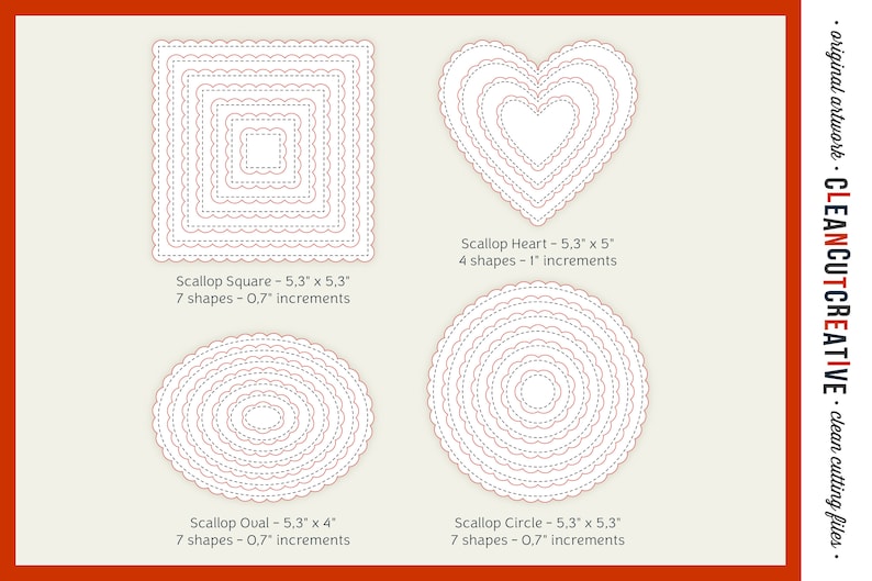 Stitched Nesting Shapes SVG | Card Making Paper Crafts | Single Line ...