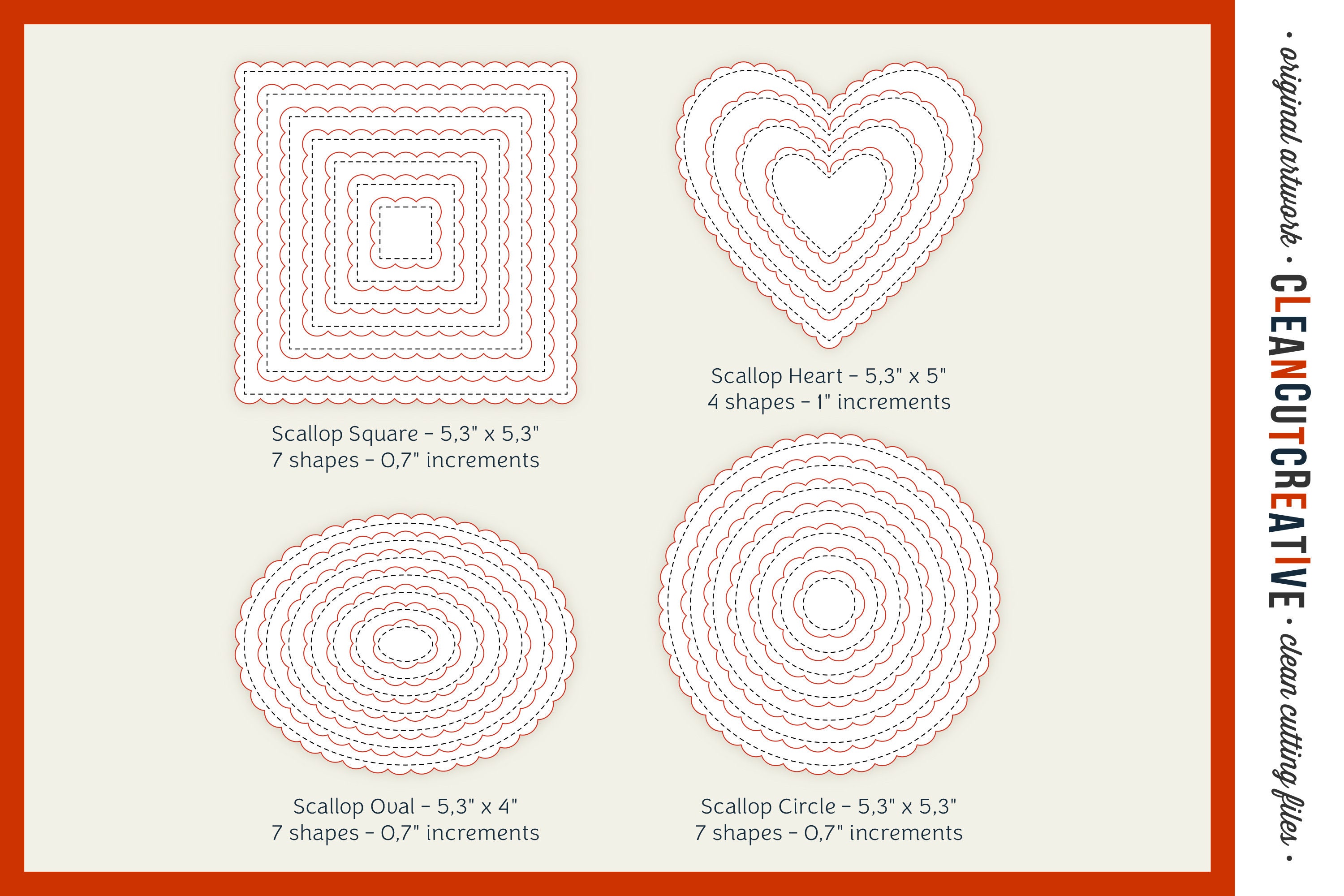 Stitched Nesting Shapes SVG | Card Making Paper Crafts | Single Line ...