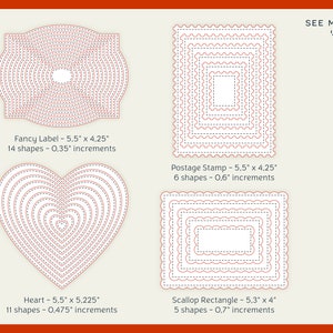 Stitched Nesting Shapes SVG | Card Making Paper Crafts | Single Line ...