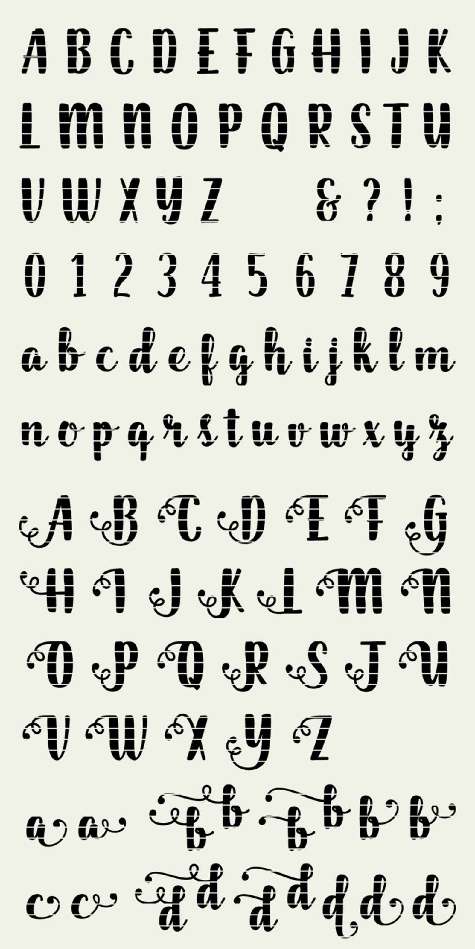 Full Alphabet SVG Fonts Cutfile Modern Handpainted Brush | Etsy