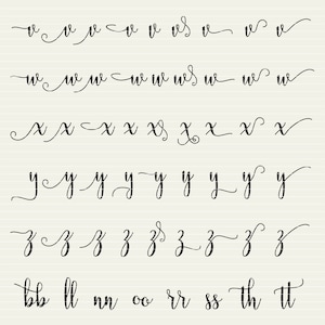 Full Alphabet SVG Fonts Cutfile Modern Handwritten Script Cricut Font ...