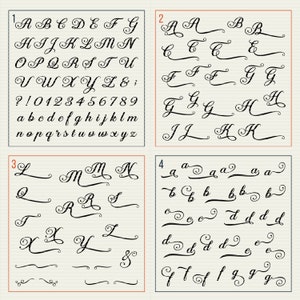 Aaron Script Full Alphabet SVG Fonts Cutfile Fancy Elegant Script ...