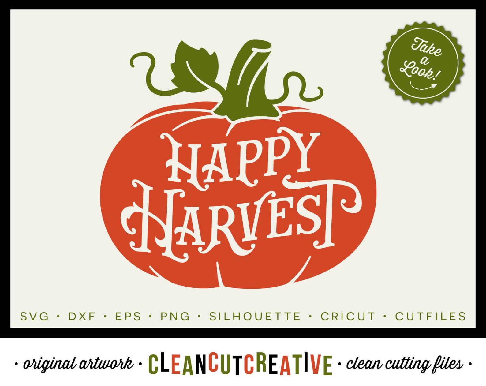 SVG Happy Harvest SVG Pumpkin Svg Fall Svg Vintage Farm House | Etsy
