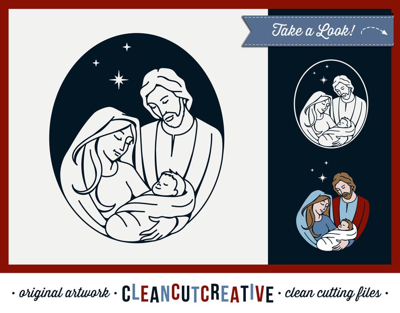 SVG Nativity Svg Baby Jesus Mary Joseph Svg Holy Family Svg Faith ...