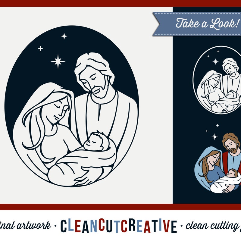 Mary and Joseph Silhouette - Etsy