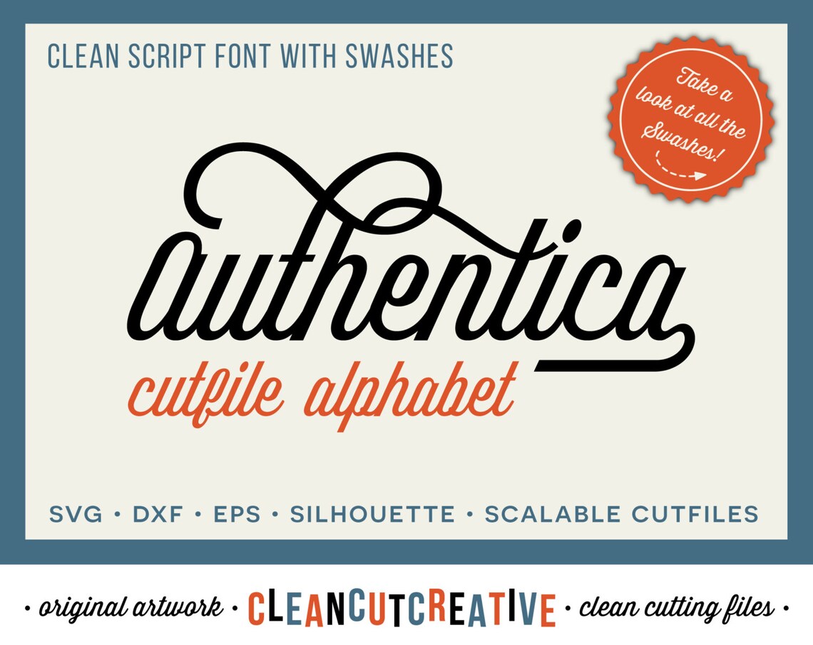 Full Alphabet SVG Fonts Cutfile Clean Retro Swash Cricut - Etsy