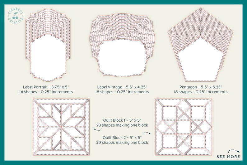 SVG Stitched Nesting Shapes V4 Fancy Shapes Card Making - Etsy