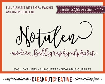 Full Alphabet SVG Fonts Cutfile Modern Handwritten Script | Etsy