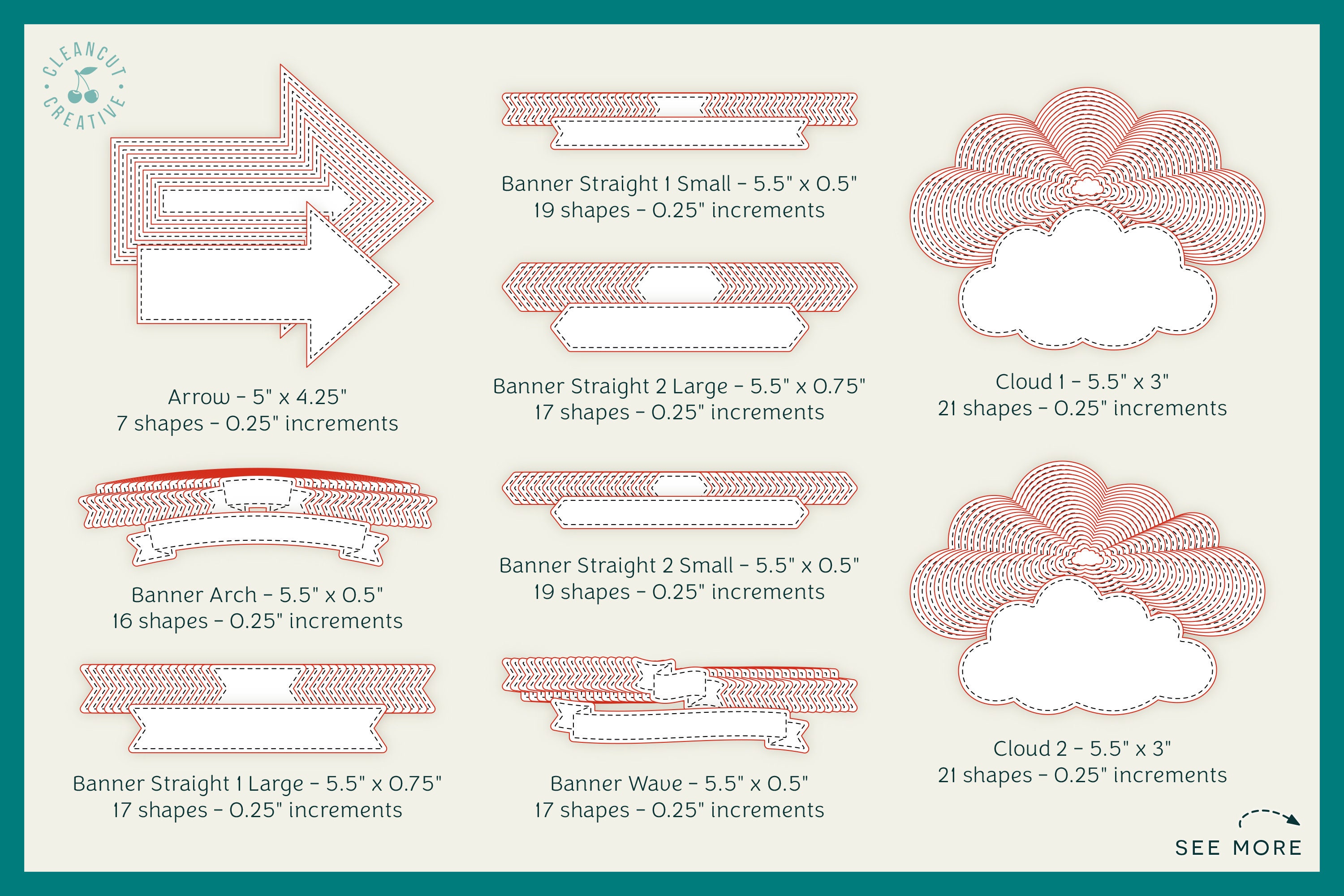 SVG Stitched Nesting Shapes V4 Fancy Shapes Card Making - Etsy