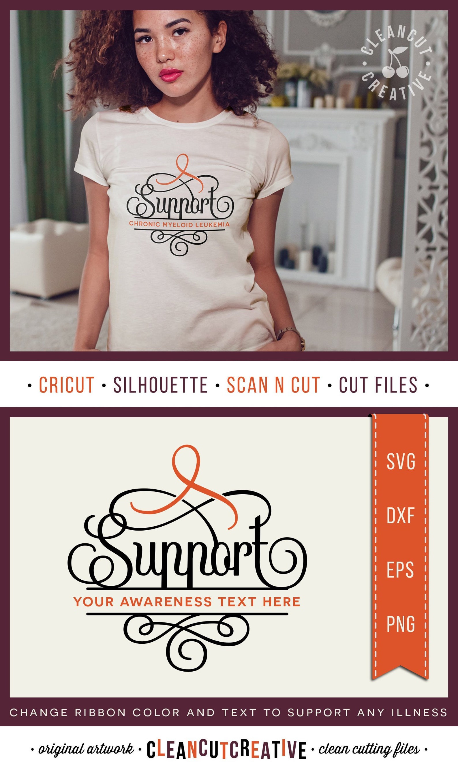 Svg SUPPORT Svg Cancer Ribbon Svg Cancer Awareness Svg Split - Etsy