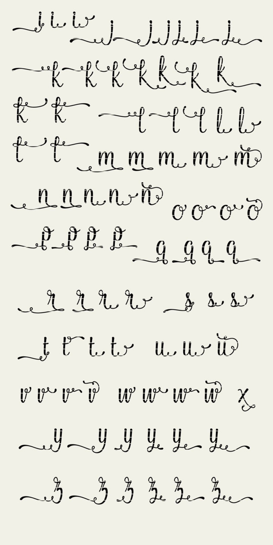 Full Alphabet SVG Fonts Cutfile Elegant Swash Script Cricut - Etsy