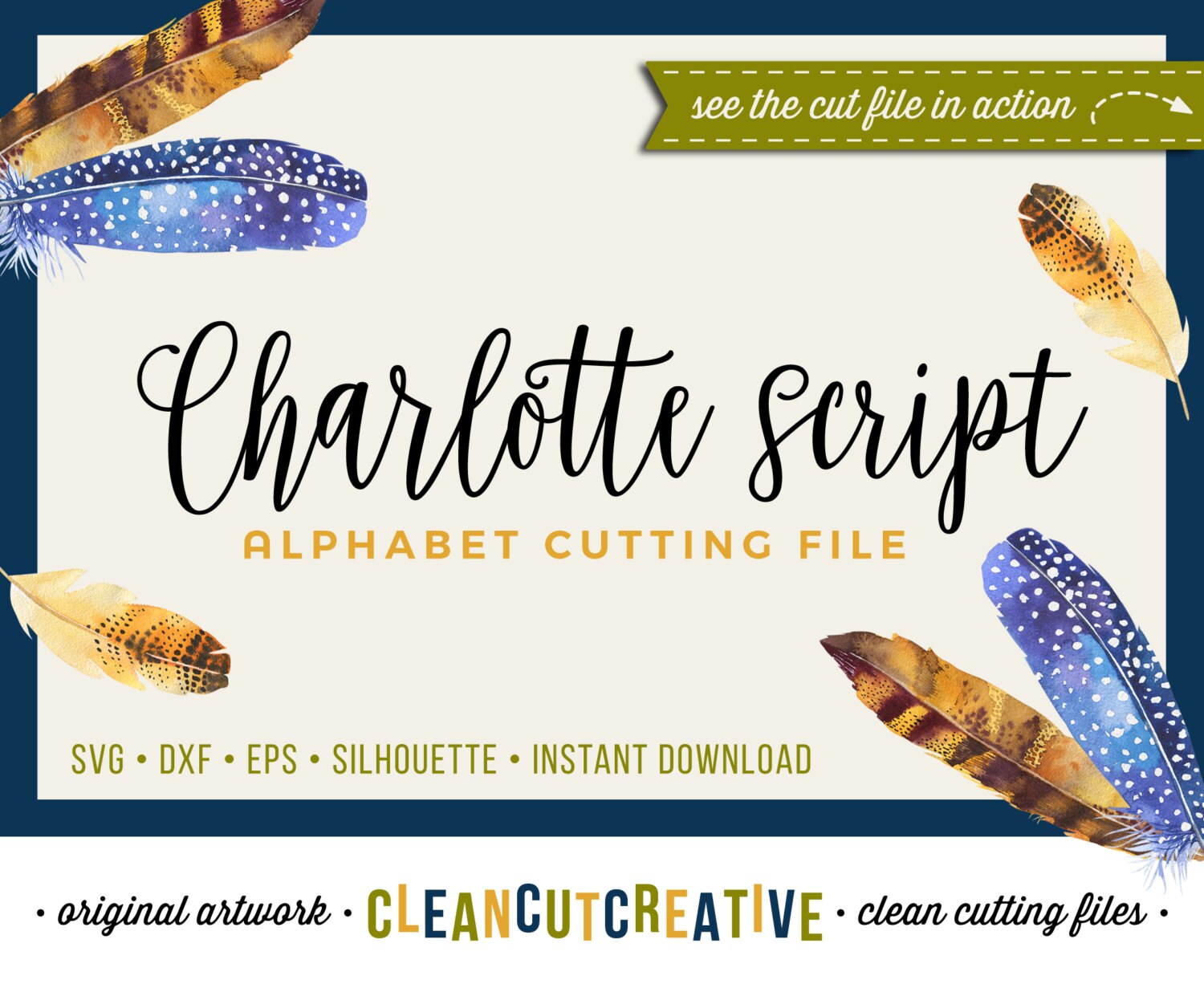 Full Alphabet SVG Fonts Cutfile Modern Handwriting | Etsy