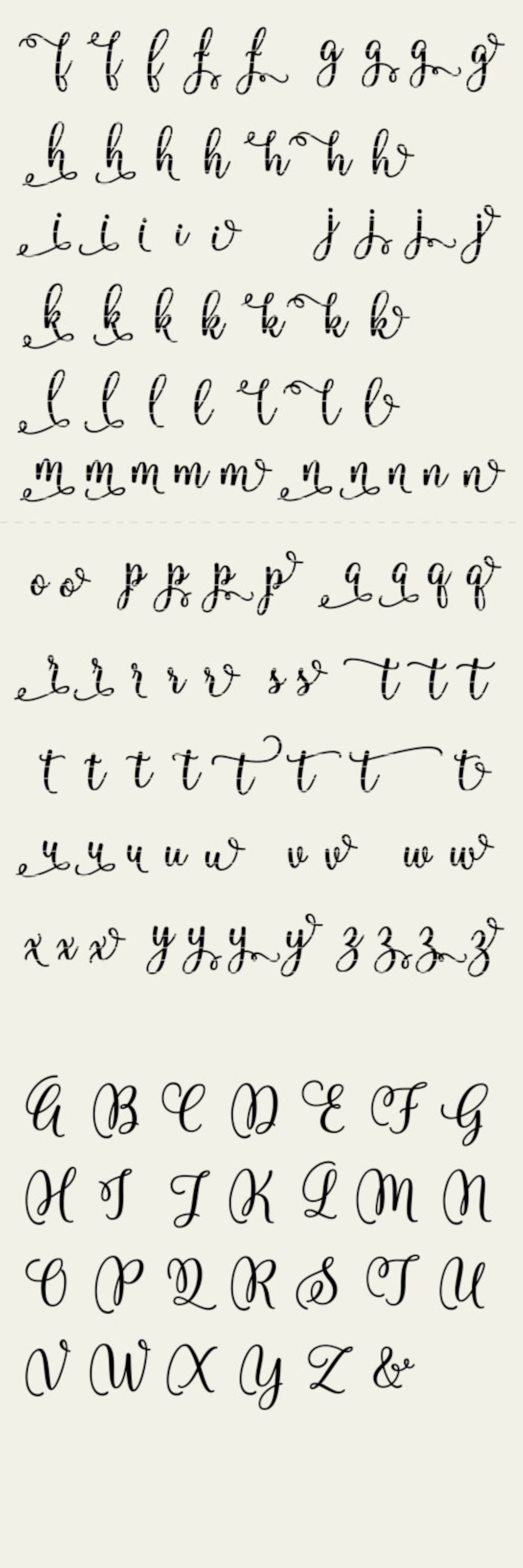 Molly Script Full Alphabet SVG Fonts Cutfile - Gorgeous Multiple ...