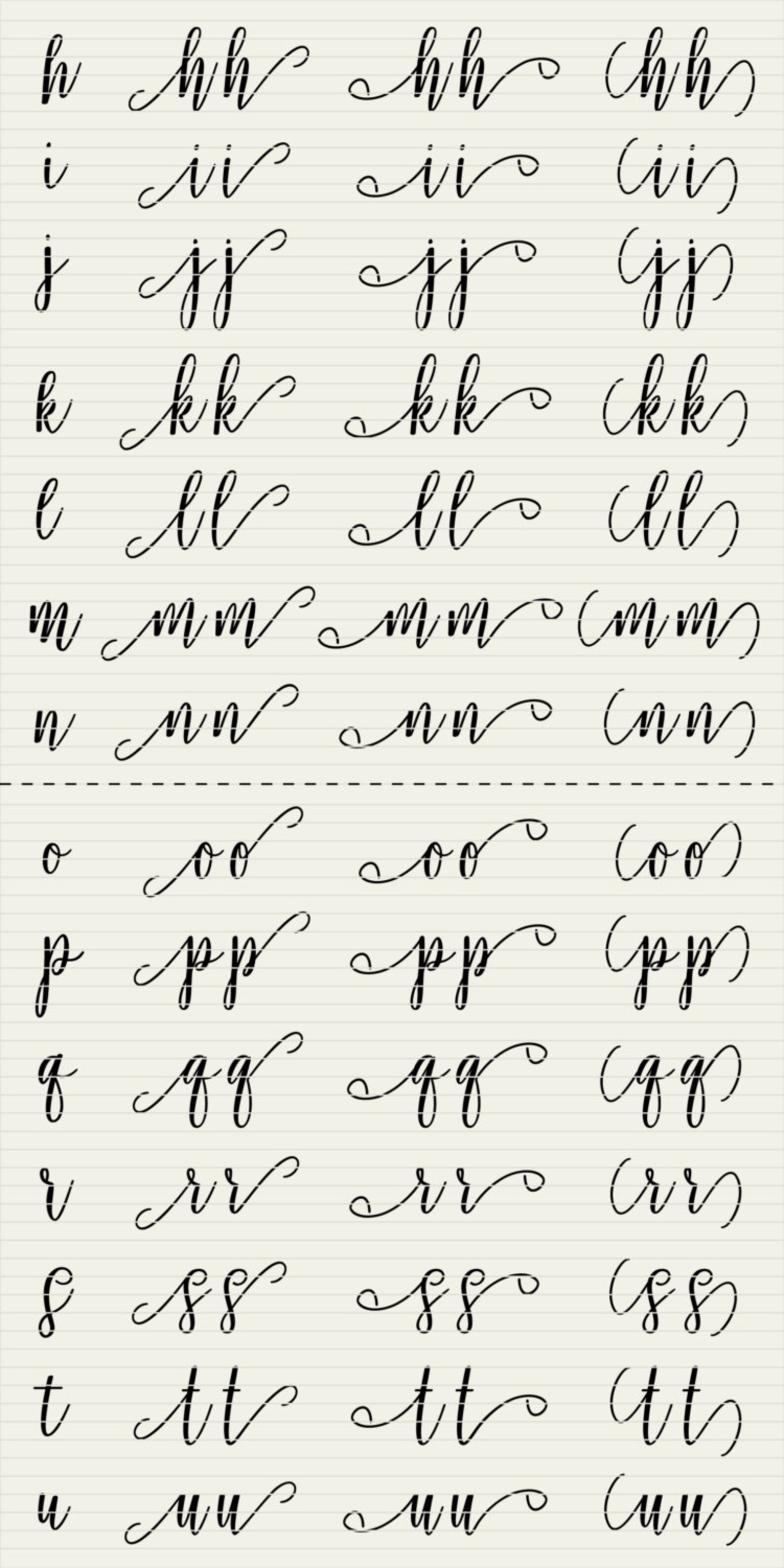 Full Alphabet SVG Fonts Cutfile Modern Handwriting Calligraphy Script ...