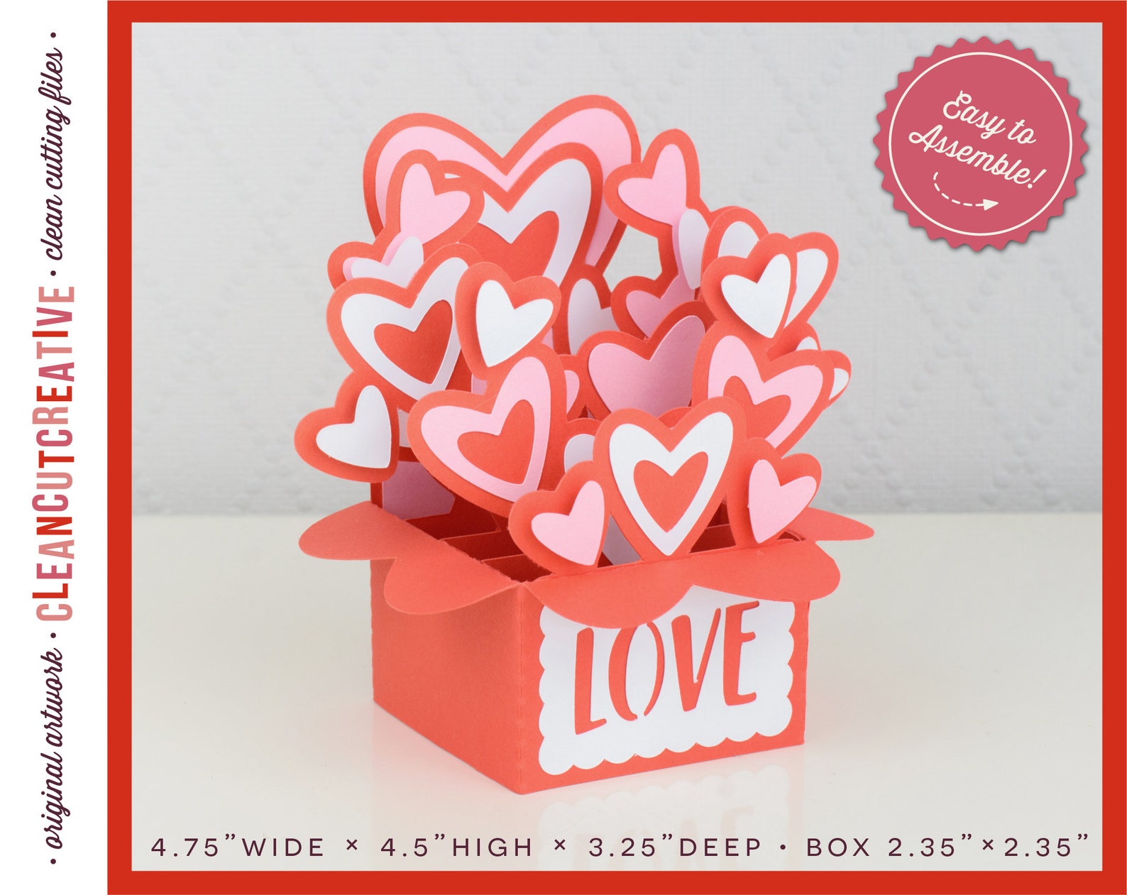 SVG Box Card Svg Card in a Box 3D SVG Love Valentine Heart - Etsy