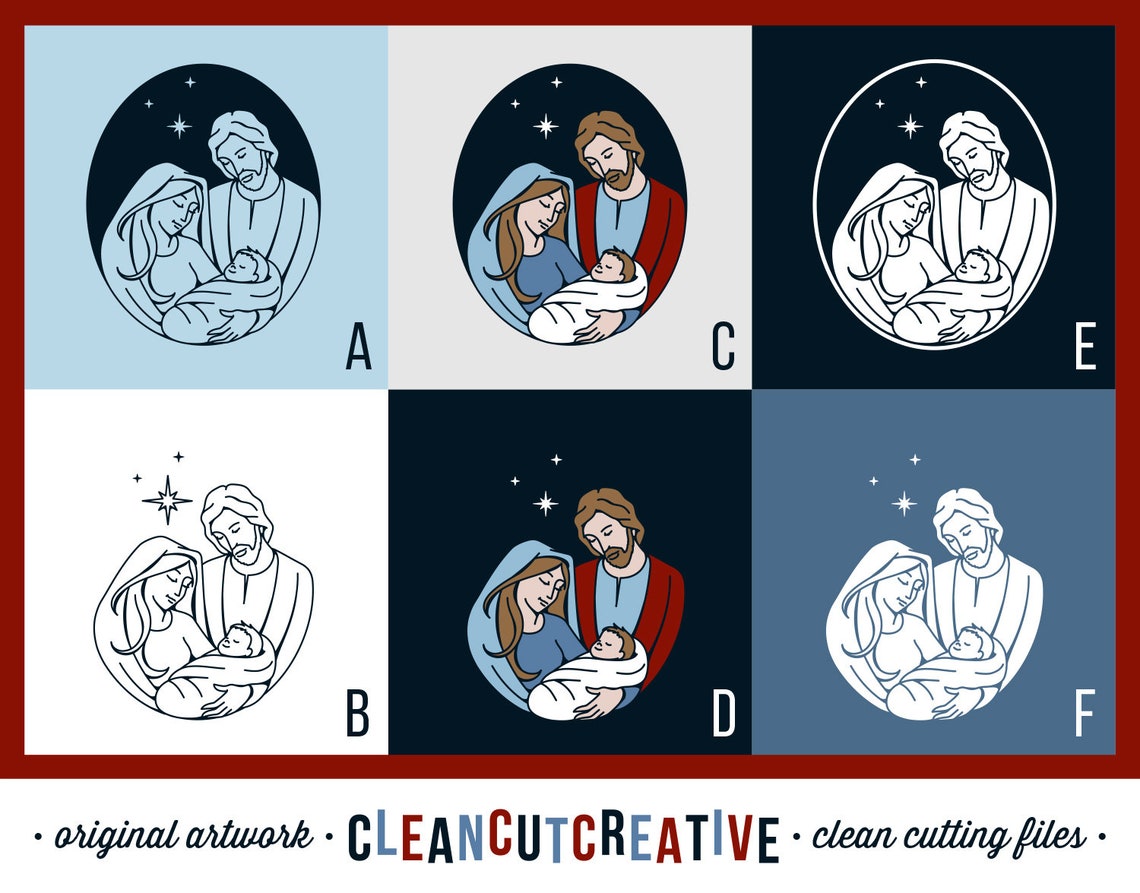 SVG Nativity Svg Baby Jesus Mary Joseph Svg Holy Family Svg | Etsy