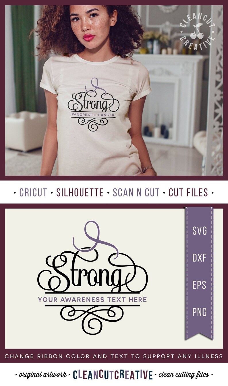 Svg STRONG Svg Cancer Ribbon Svg Cancer Awareness Svg Split - Etsy