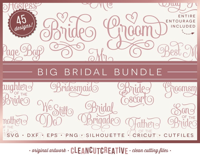 SVG Big Bridal Bundle Svg Bridal Party Svg Wedding Svg Bride - Etsy