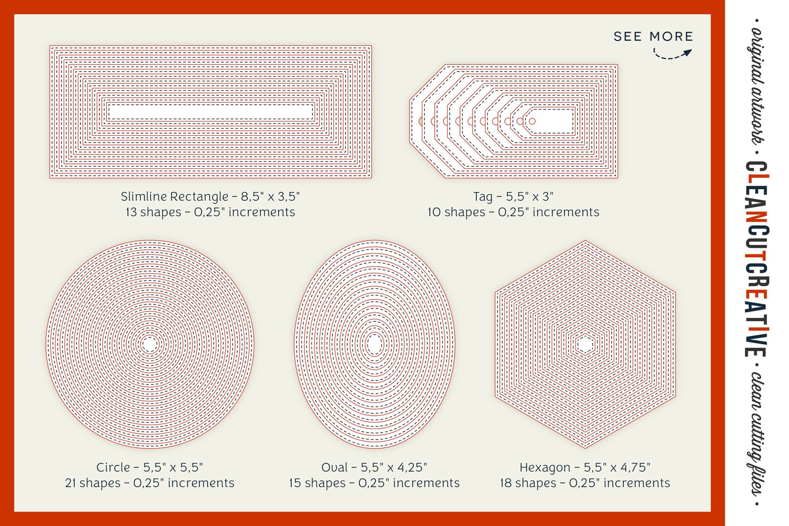 Stitched Nesting Shapes SVG | Card Making Paper Crafts | Single Line ...