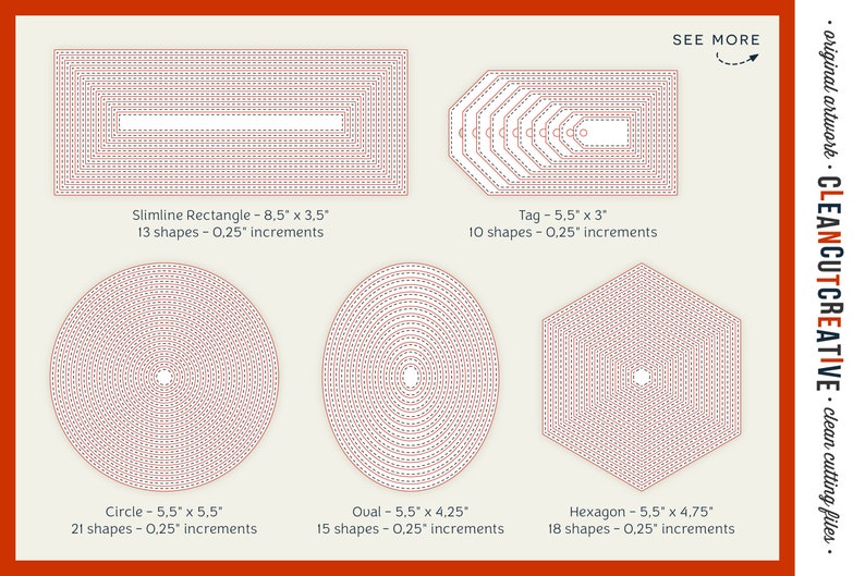 Stitched Nesting Shapes SVG | Card Making Paper Crafts | Single Line ...