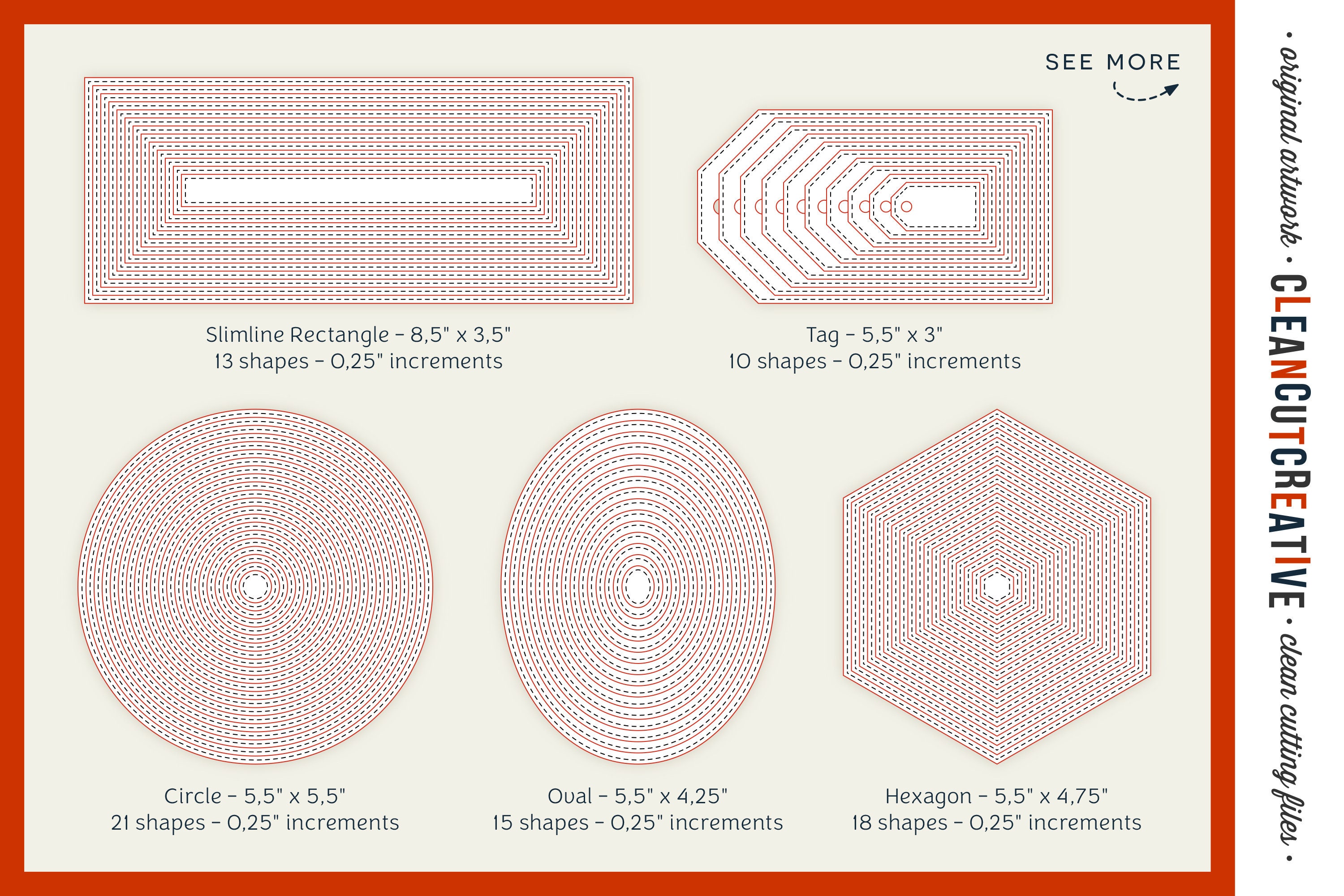 Stitched Nesting Shapes SVG | Card Making Paper Crafts | Single Line ...