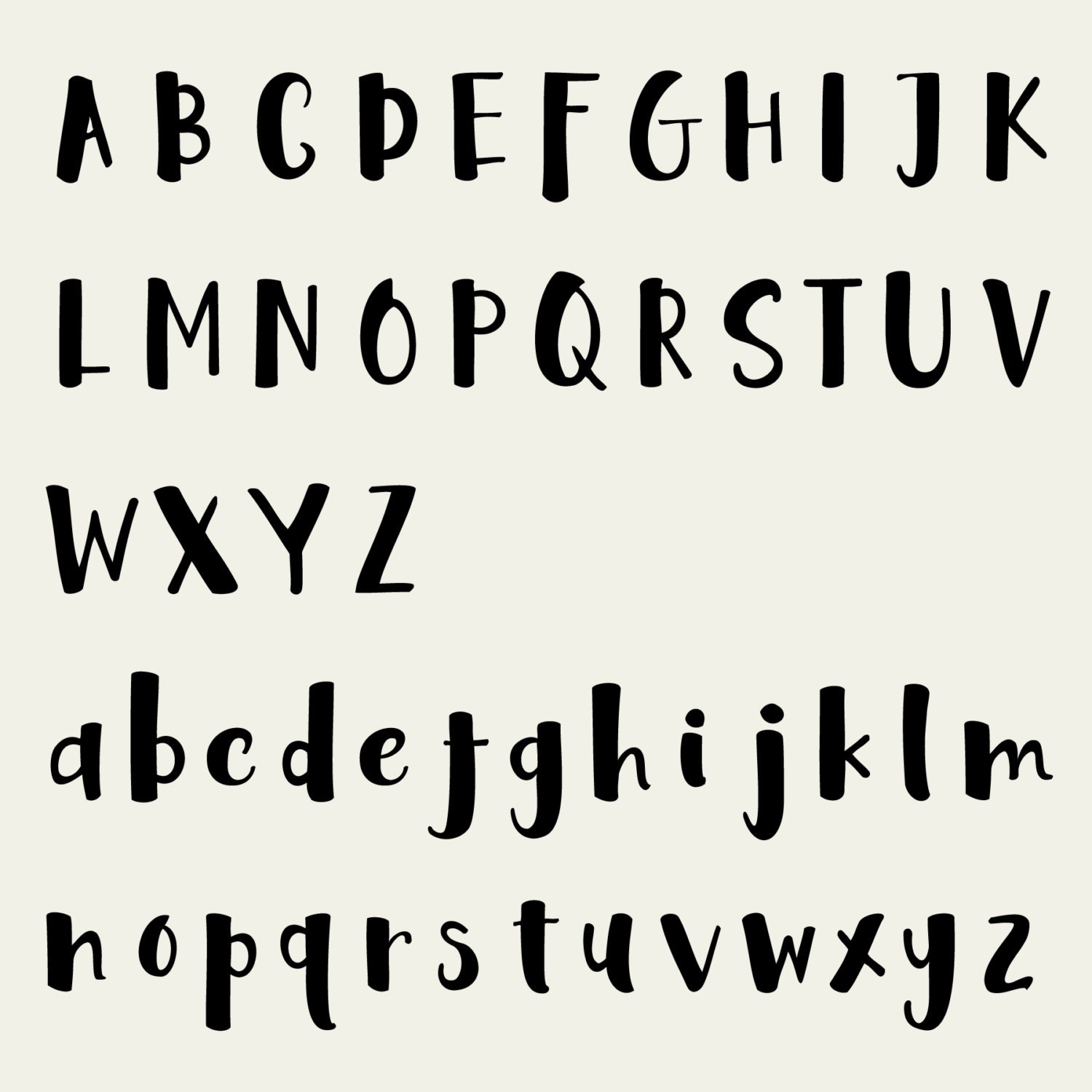 Full Alphabet SVG Fonts Cutfile Fun Handpainted Brush Cricut - Etsy