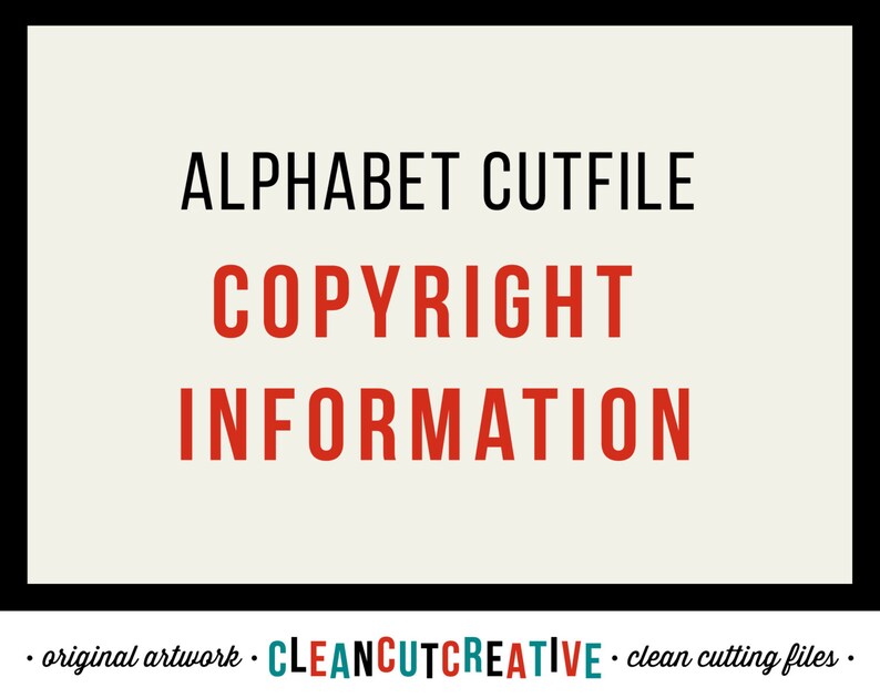 Full Alphabet Cutfiles Copyright Information SVG DXF EPS - Etsy