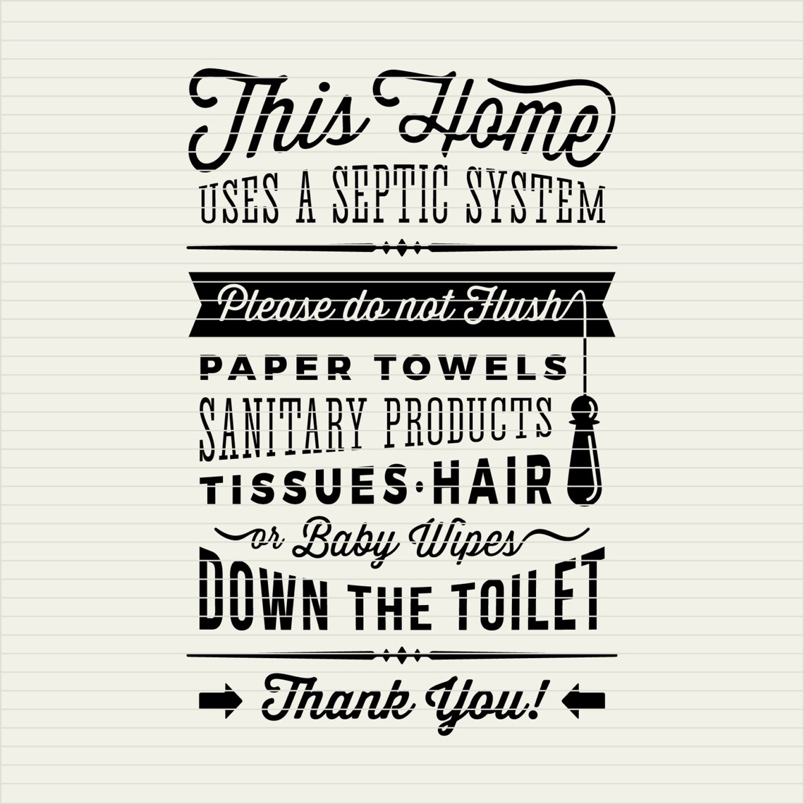 SVG Bathroom Sign Septic System Do Not Flush Bathroom Svg - Etsy