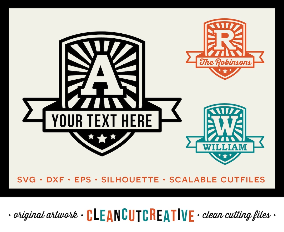 Retro Monogram Badge - DXF EPS SVG Monogram Font Svg Split Monogram ...