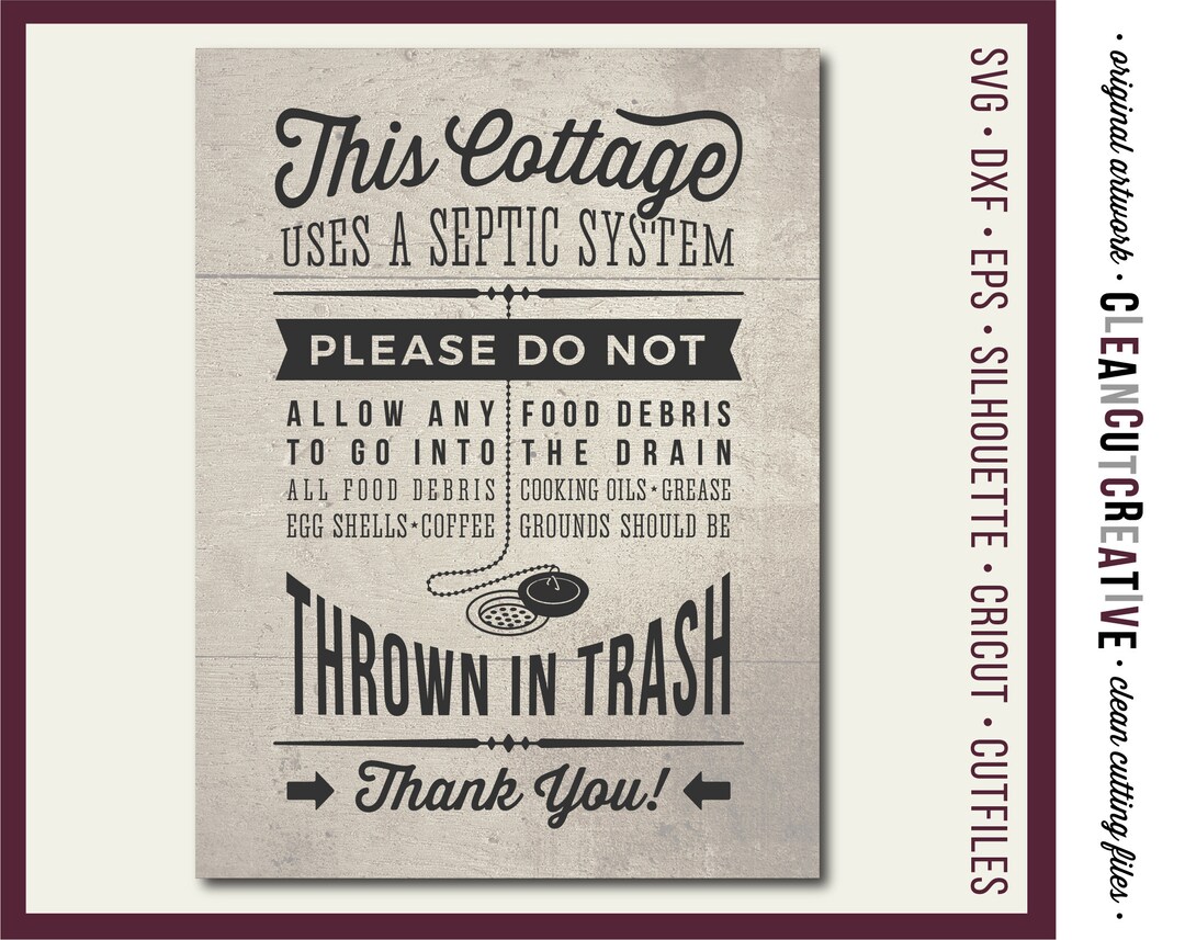 SVG Cottage Kitchen Sign Septic System Svg Kitchen Rules Septic Retro ...