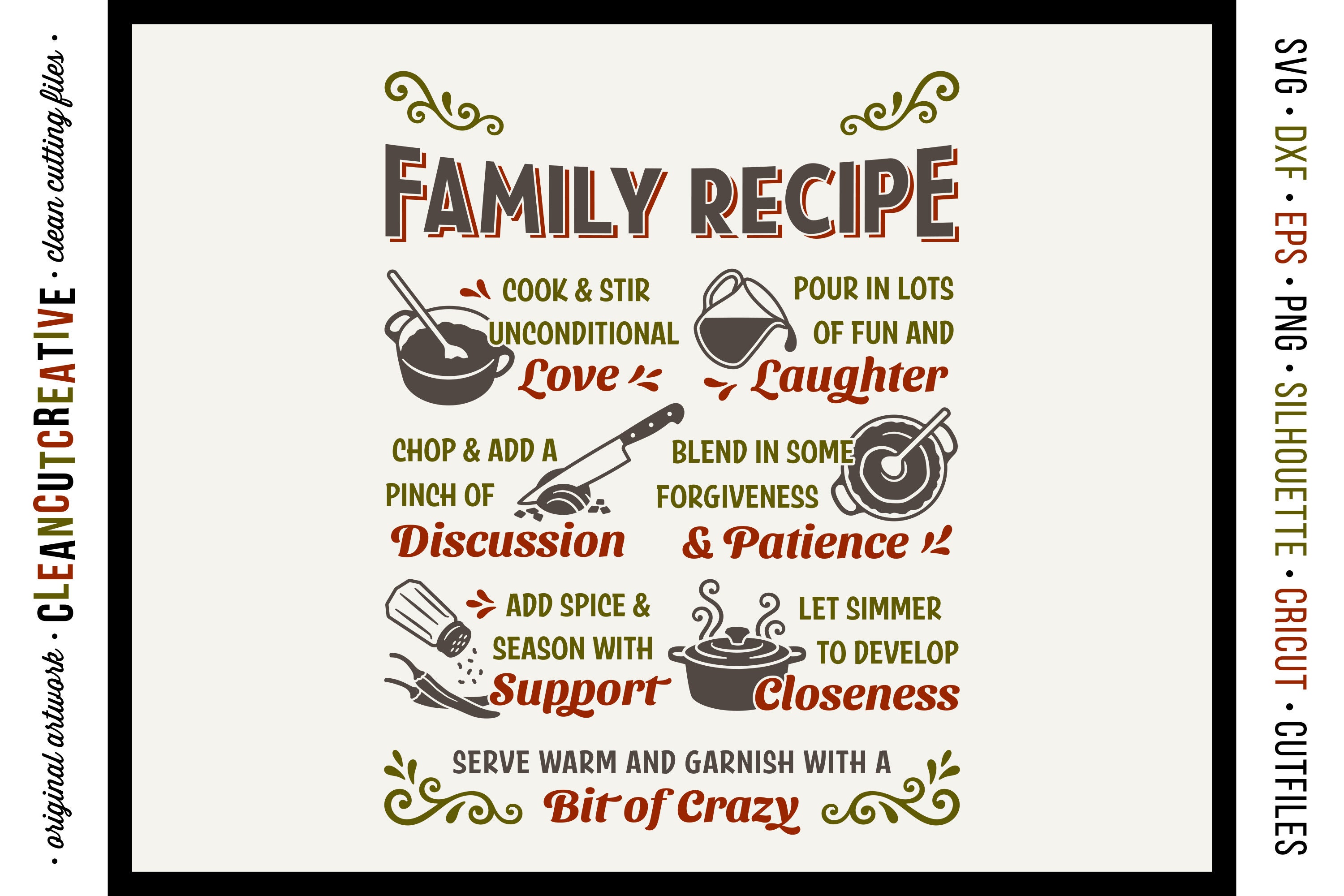 Our Family Recipe SVG Personalized Family Kitchen Sign SVG - Etsy