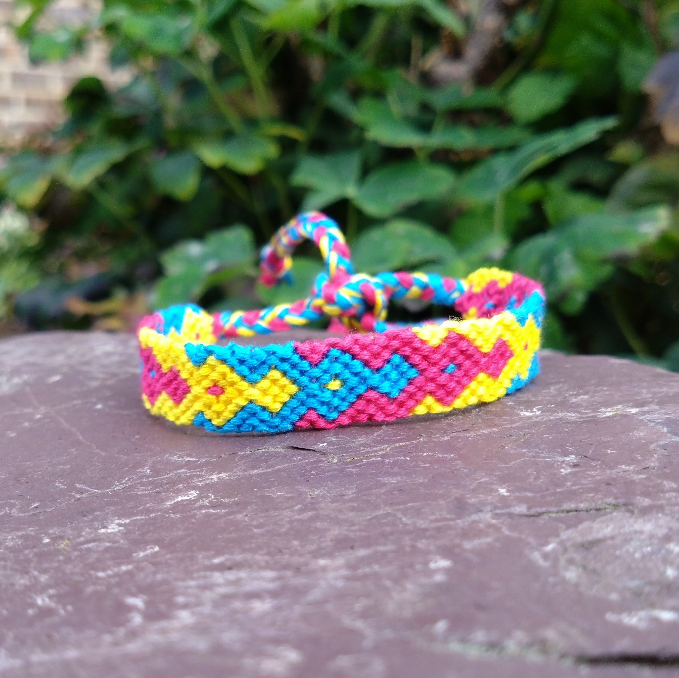 Pansexual Pride Flag/arrowhead Friendship Bracelet: Adjustable Tie-on ...