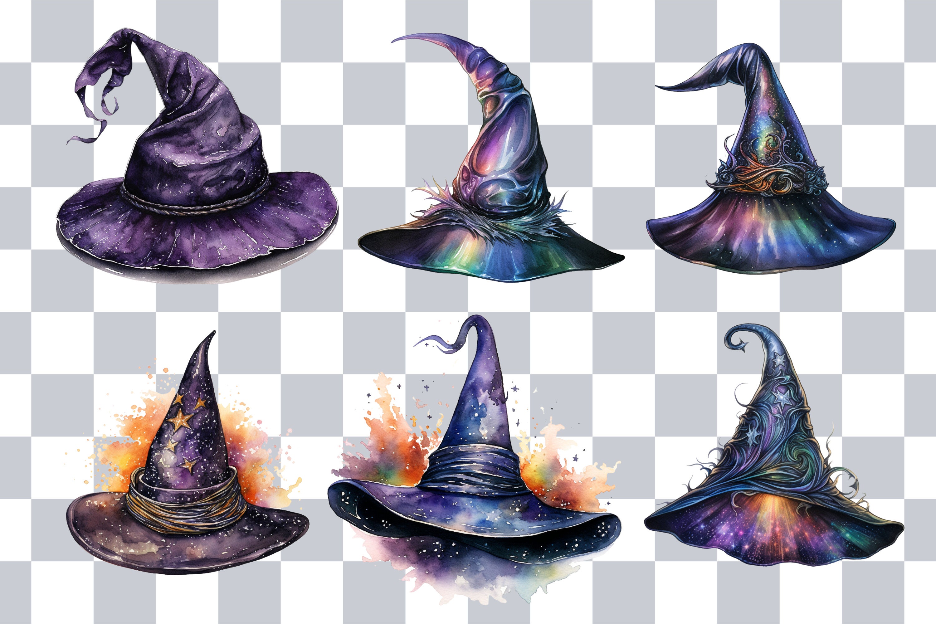 Witch Hat Clipart, Witch Hat Clip Art. Halloween Clip Art. Halloween ...