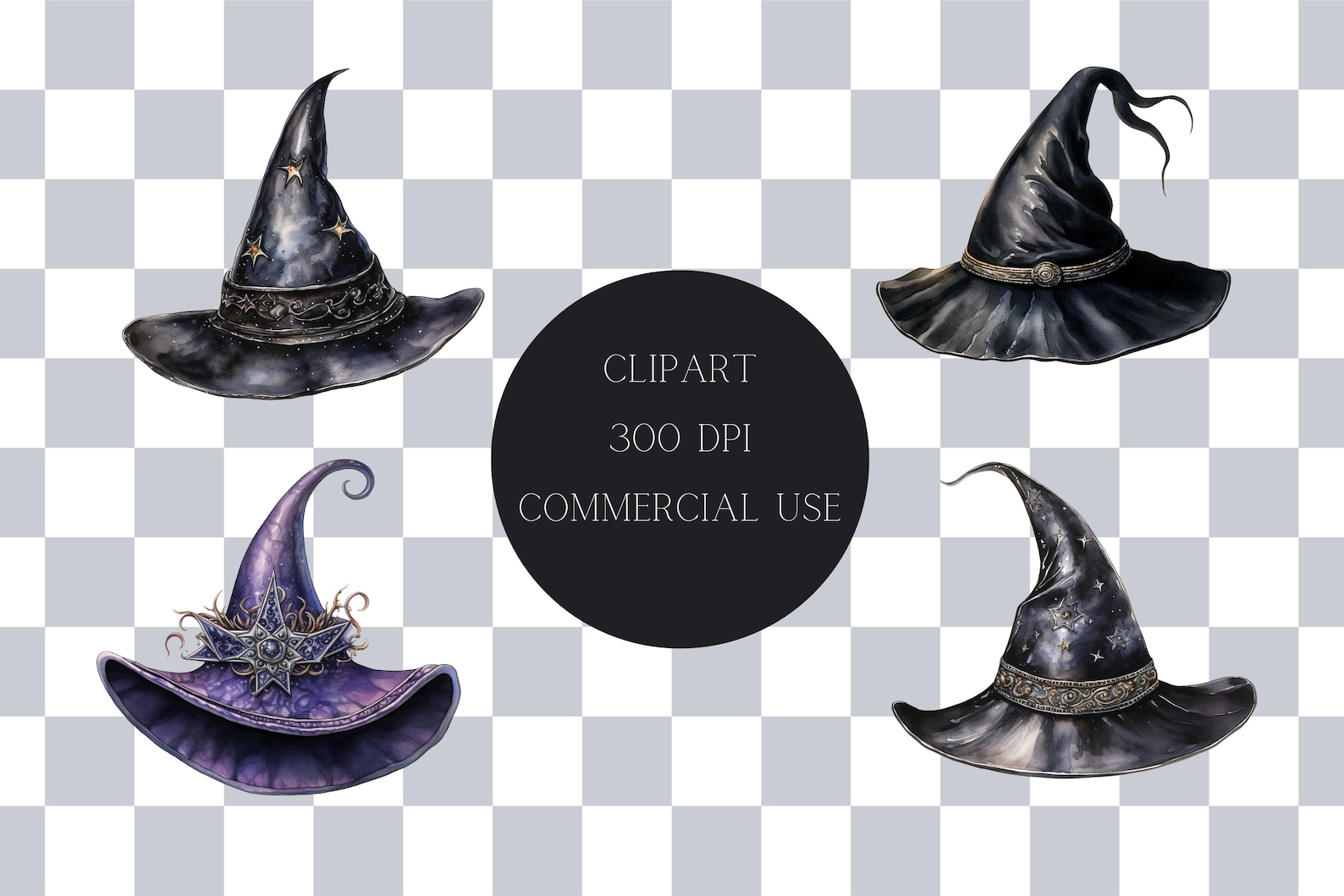 Witch Hat Clipart, Witch Hat Clip Art. Halloween Clip Art. Halloween ...