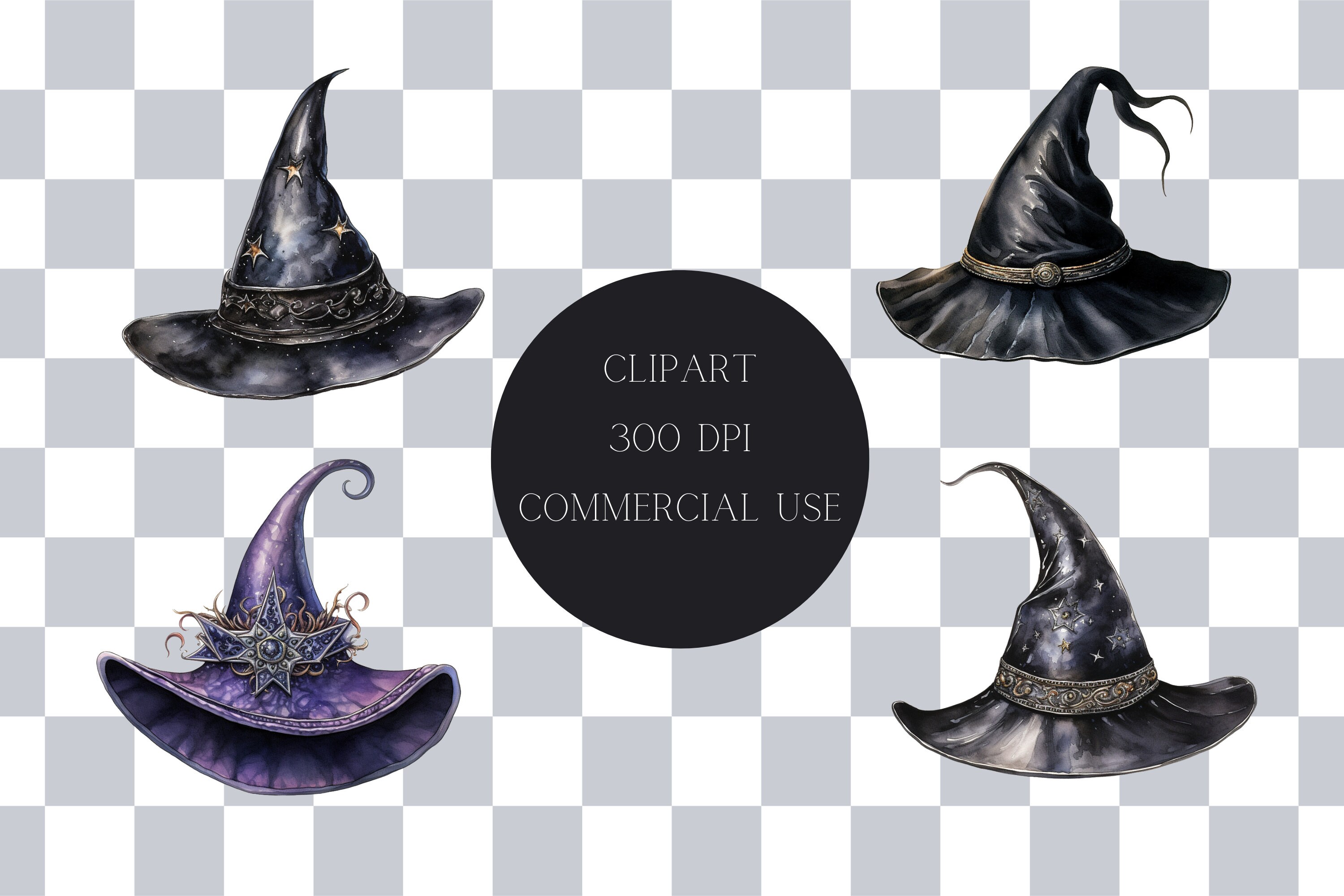 Witch Hat Clipart, Witch Hat Clip Art. Halloween Clip Art. Halloween ...