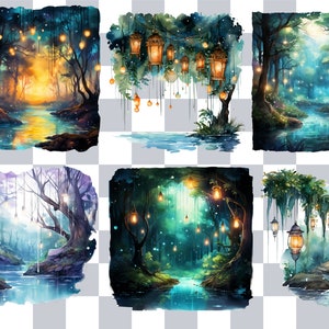Enchanted Forest Clip Art, Magic Forest Graphics, Printable Trees ...