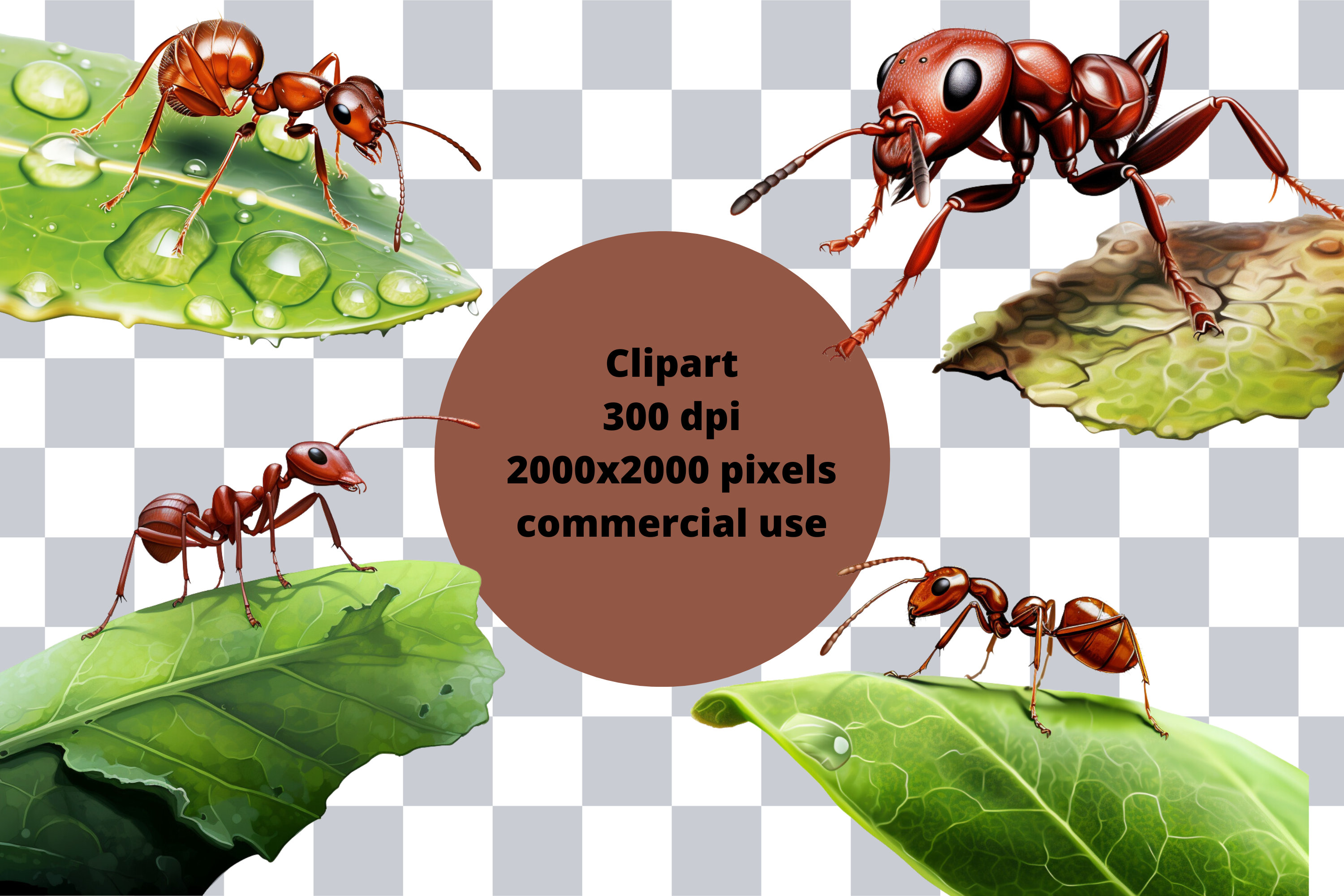 Ant Nature Clipart, Ants Working Print, Printable Watercolor Insect ...