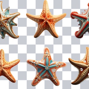 Starfish Clipart 3D Model, Seastar Printable, Ocean Animal, Seastar ...