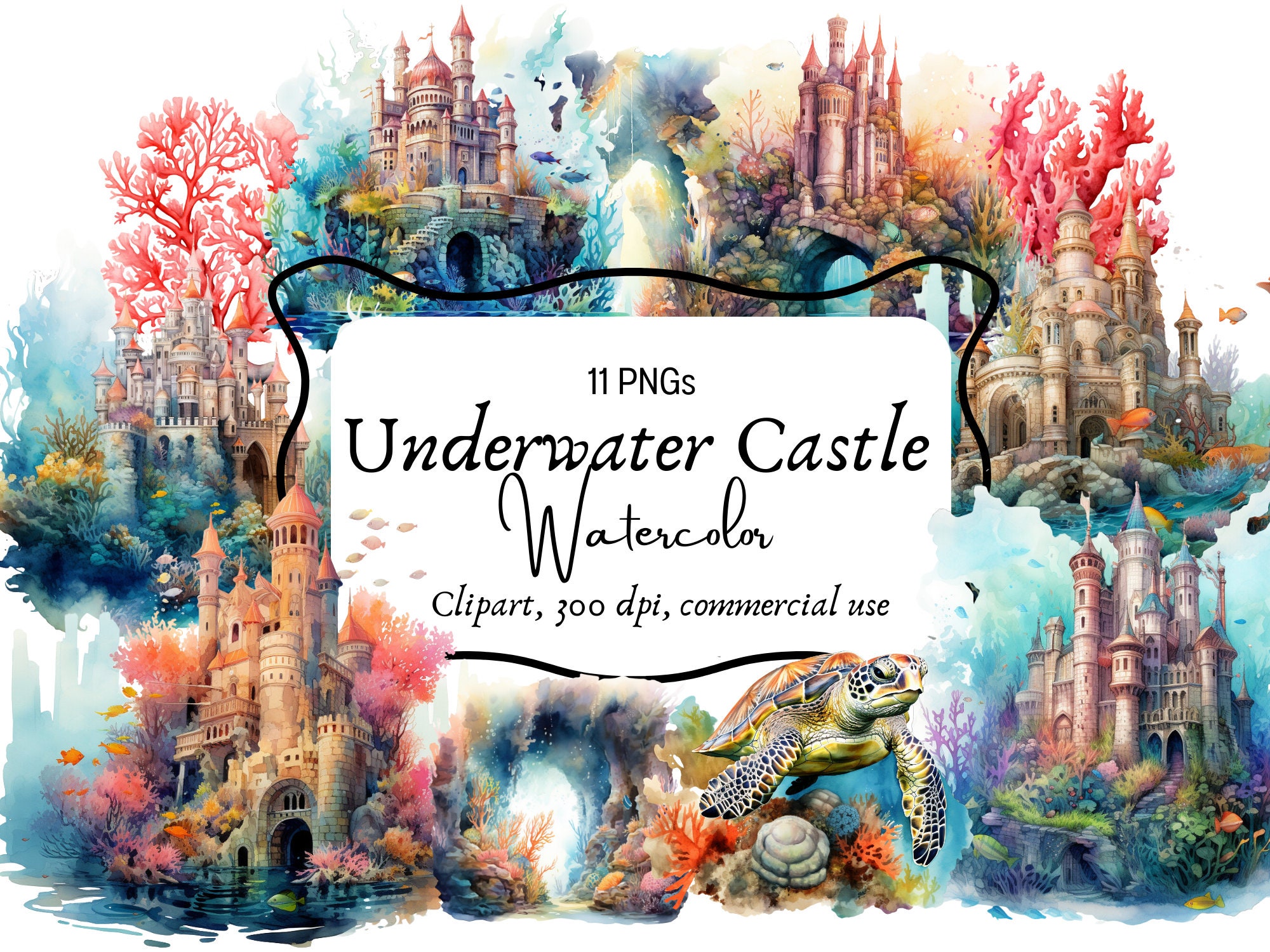 Underwater Castle Clipart