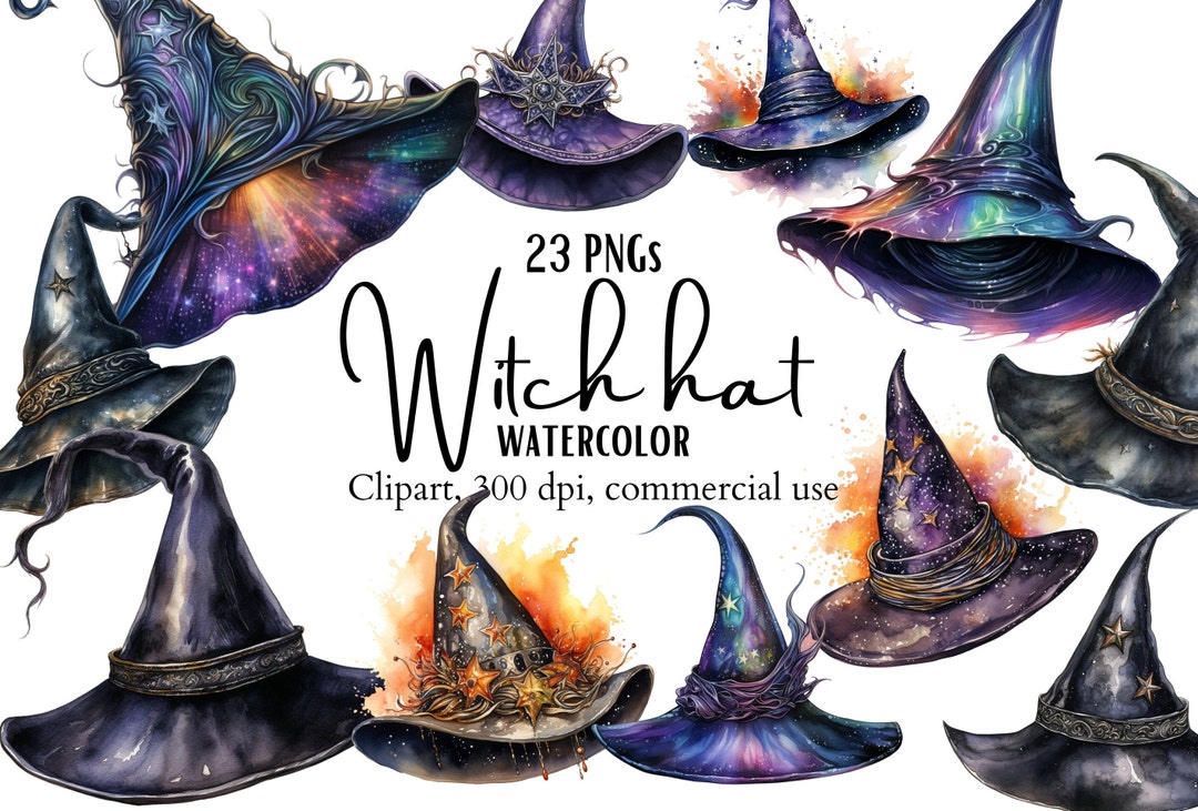 Witch Hat Clipart, Witch Hat Clip Art. Halloween Clip Art. Halloween ...