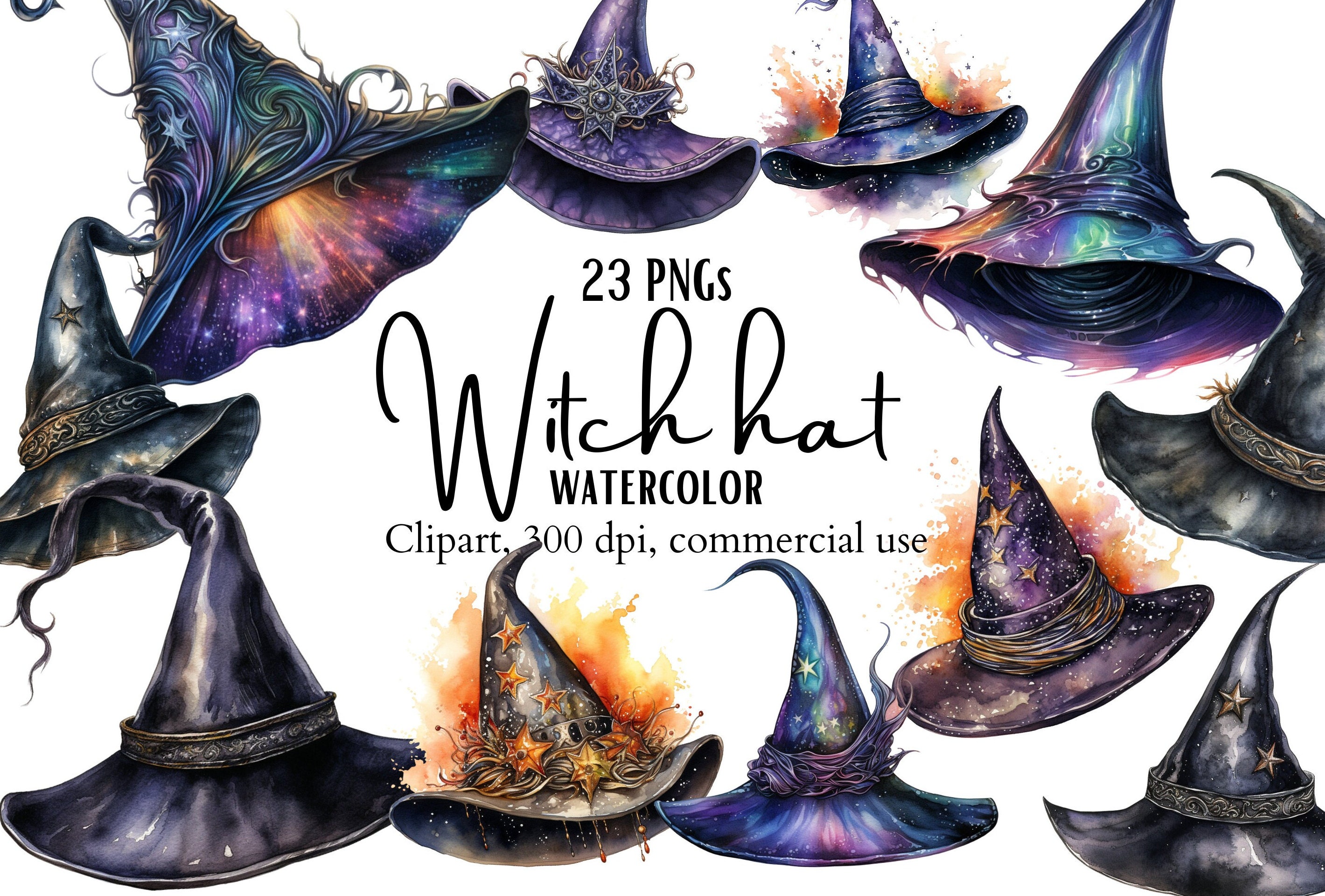 Witch Hat Clipart, Witch Hat Clip Art. Halloween Clip Art. Halloween ...