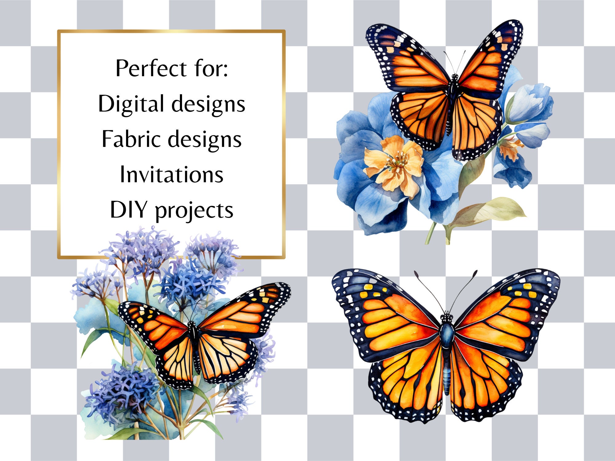 Monarch Butterfly Clipart, Monarch Butterfly PNG, Clipart Bundle ...