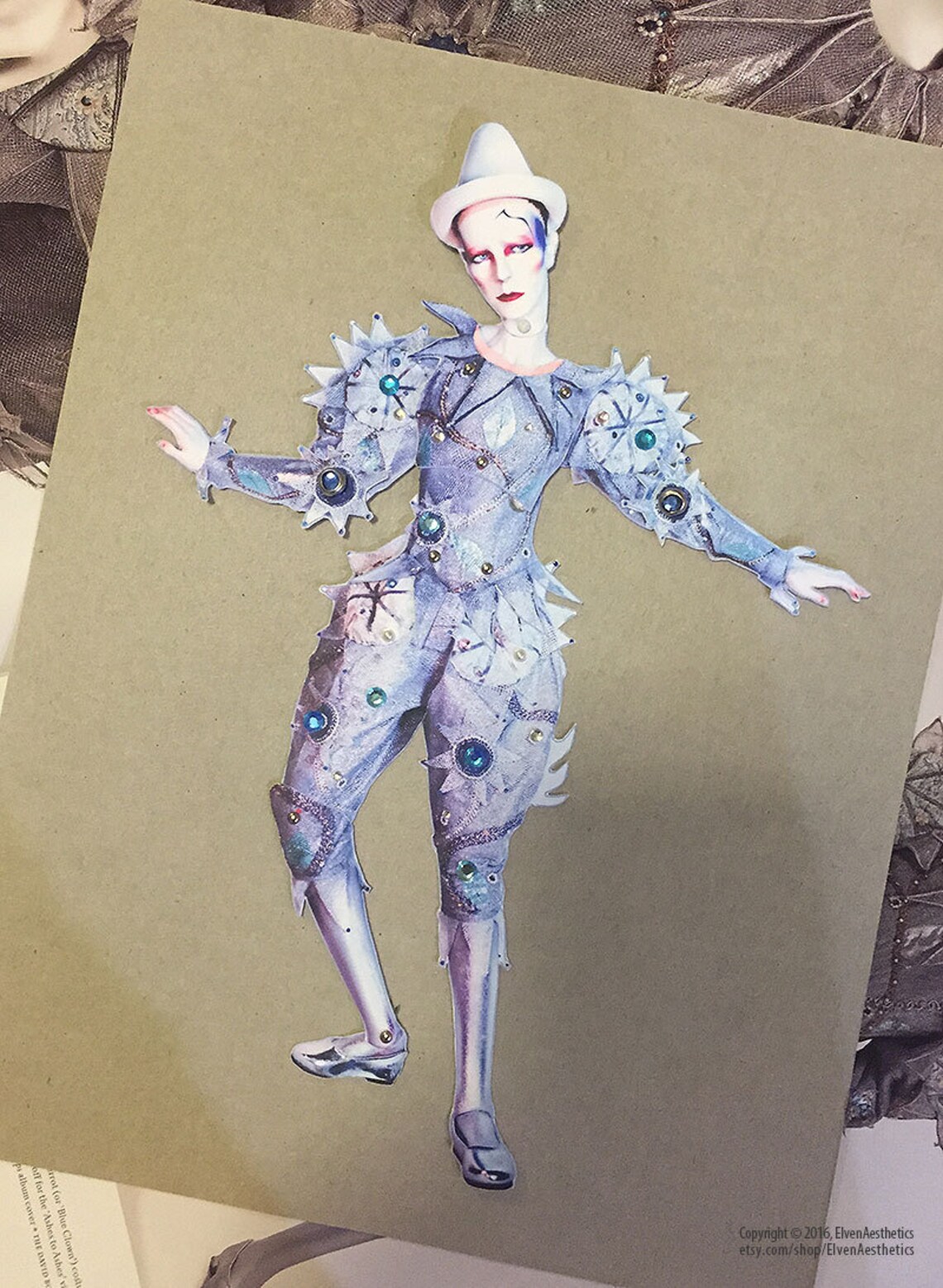 David Bowie Blue Pierrot Articulated Paper Doll Puppet Kit - Etsy