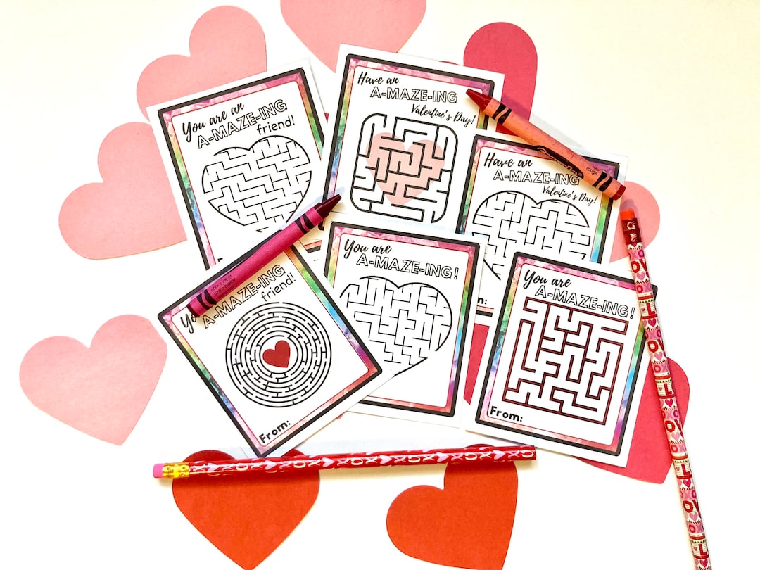 PRINTABLE Valentines Maze Cards! Digital Download! - Etsy