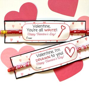 PRINTABLE Valentines Pencil Cards! Just Add a Writing Utensil. Digital ...