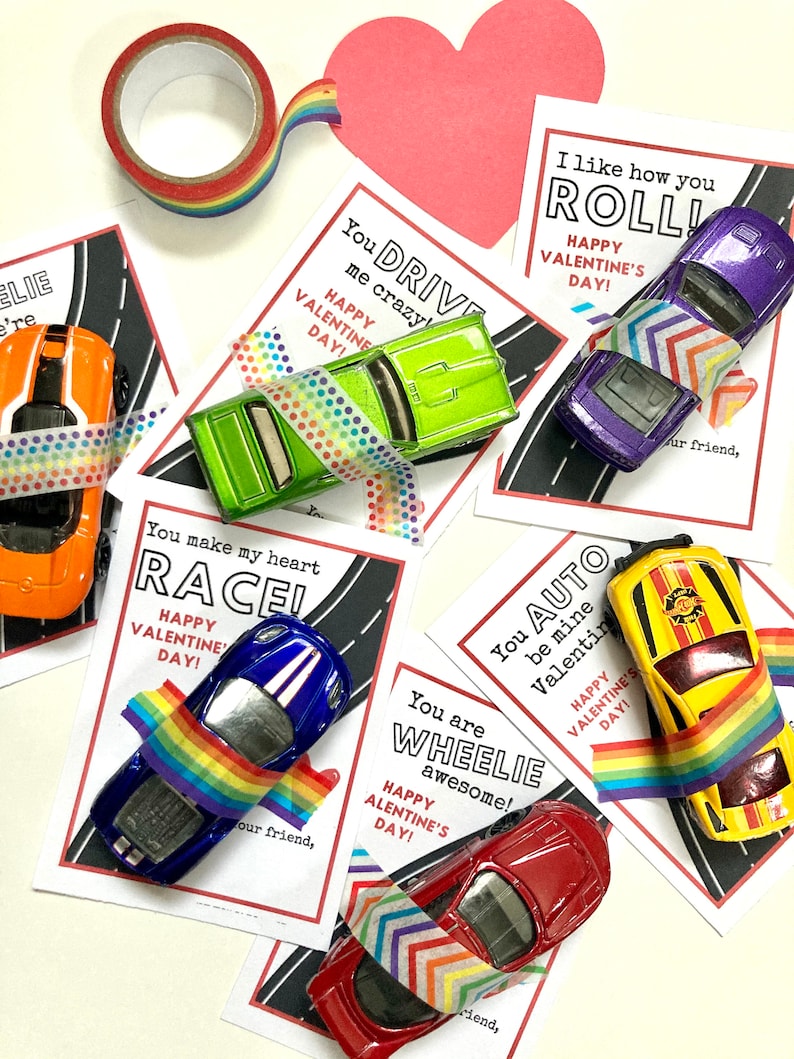 PRINTABLE Valentines Car Cards Just Add a Toy Car. Digital - Etsy